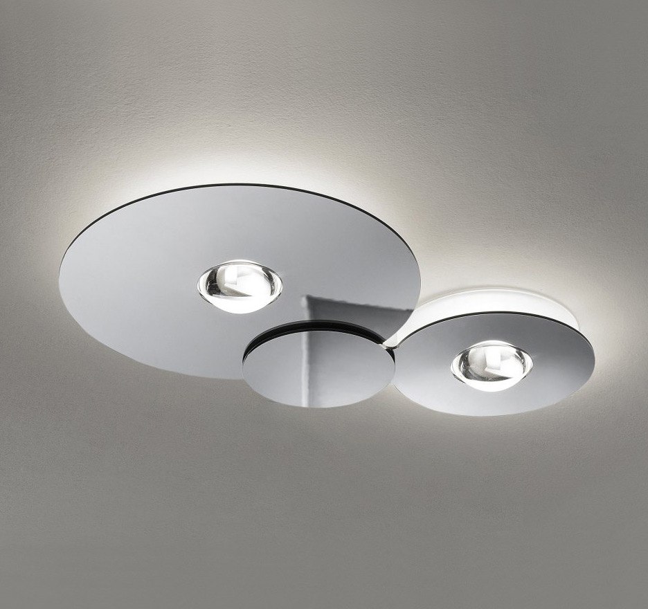 Mirrored LED ceiling lamp Bugia Double by Lodes